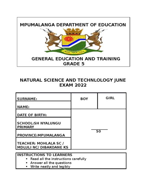 6 Practical Task Grade 6 Term 2 Memorandum Grade 6 Assessment Practical Task Memorandum Ns
