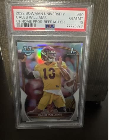 Caleb Williams 1st Refractor Psa 10 Gem Mint 2022 Bowman Chrome