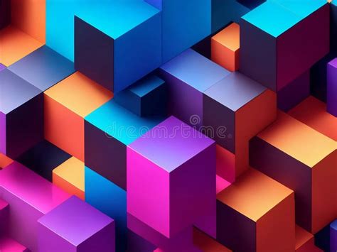 Colorful Blocks Gradient Generative Ai Illustration Stock Illustration
