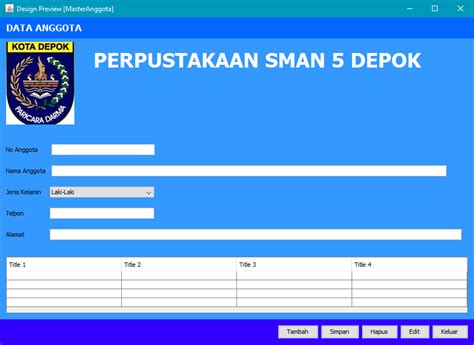 Contoh Program Perpustakaan Dengan JAVA Dicha Spring Project