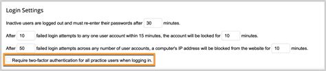 Require Two Factor Authentication For All Users Therapynotes