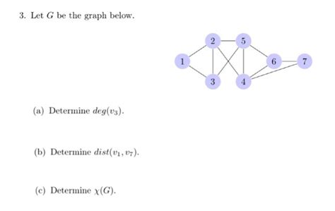 solved 3 let g be the graph below 2 5 1 6 7 3 4 a