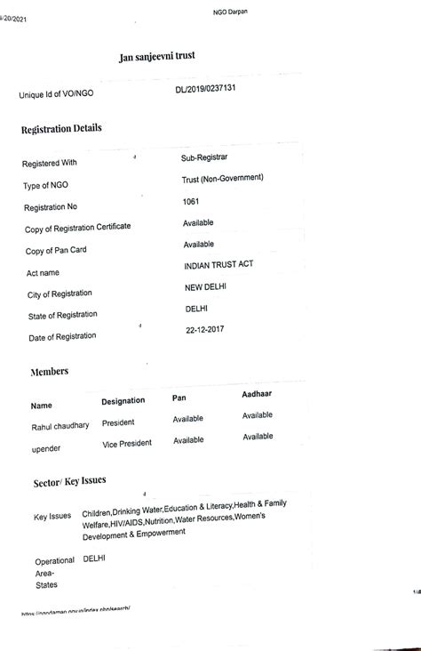 Csr Certificate Jan Sanjeevni Trust