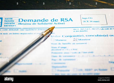 Illustration Of The Rsa Active Solidarity Income An Application Form