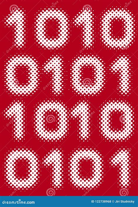 Red Background With Binary Codes Vector Illustration 122738968