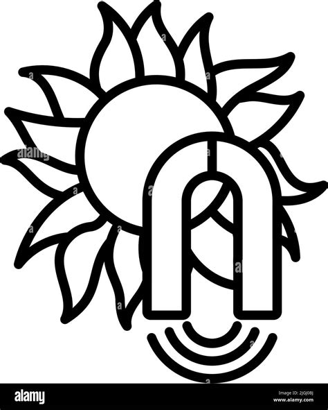 Magnetic Storm Icon Bold Outline Design With Editable Stroke Width Vector Illustration Stock