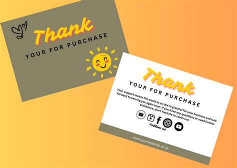 Thank You Business Card Printable
