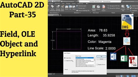 35 AutoCAD Tutorial Field OLE Object And Hyperlink YouTube