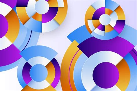 기하학적 모양의 크리 에이 티브 그라데이션 벽지 프리미엄 벡터