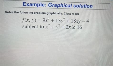 Solved Example Graphical Solution Solve The Following