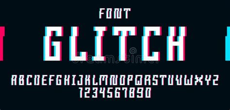 Glitch Noisy Geometric Vector Font In Analog Style Futuristic
