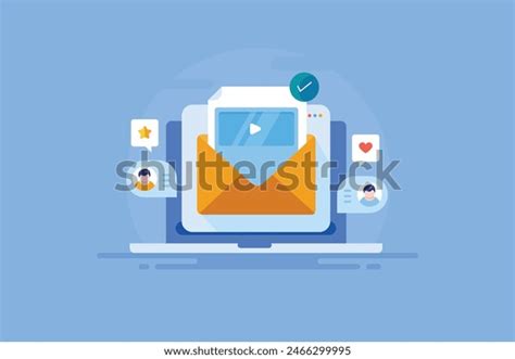 business email solution sending email notification stock vector