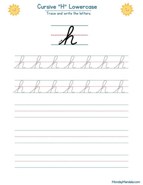 10 Cursive H Worksheets Free Letter Writing Printables
