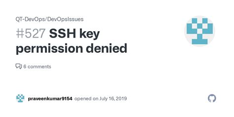 Ssh Key Permission Denied · Issue 527 · Qt Devopsdevopsissues · Github