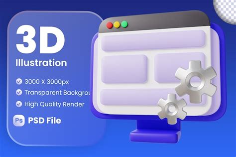 Premium Psd Professional Web Developer 3d Illustration