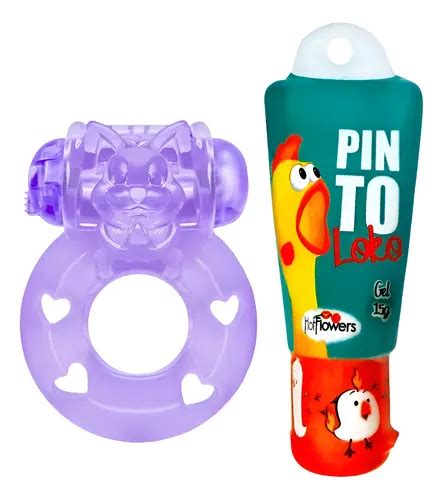 Anel Peniano Vibratório Gel Excitante Pinto Loko Sex Shop Violeta