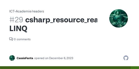 Csharpresourcereader Linq · Issue 29 · Ict Academiereaders · Github