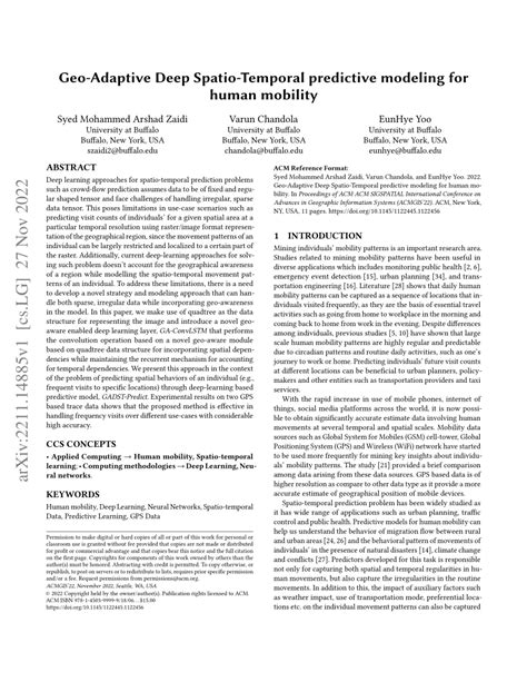 Pdf Geo Adaptive Deep Spatio Temporal Predictive Modeling For Human