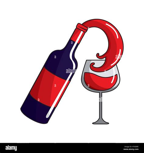 Bottle Splashing Wine In The Glass Icon Stock Vector Image And Art Alamy