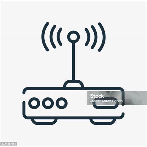 모뎀 라인 아이콘 인터넷 라우터 선형 그림 와이파이 라우터 개요 아이콘 편집 가능한 스트로크 격리된 벡터 일러스트레이션 Dsl에