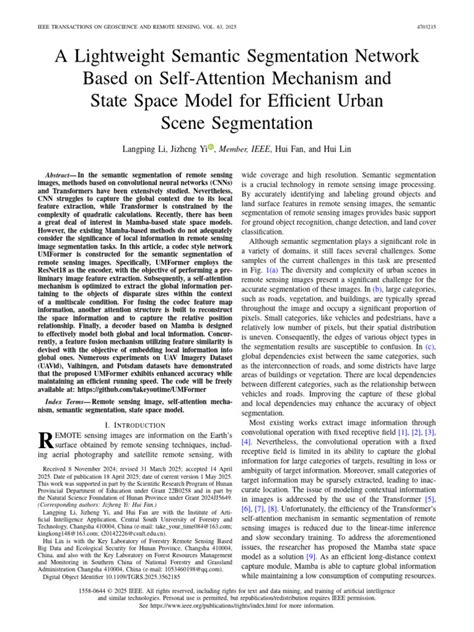 A Lightweight Semantic Segmentation Network Based On Self Attention