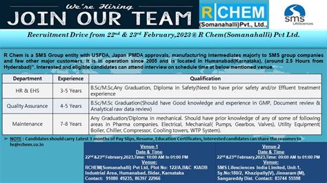 job alerts hub walk in interviews for hr ehs qa maintenance on