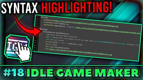 Syntax Highlighting Idle Game Maker COURSE YouTube