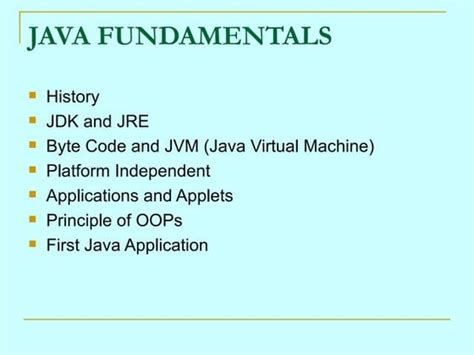 Introduction To Java Ppt