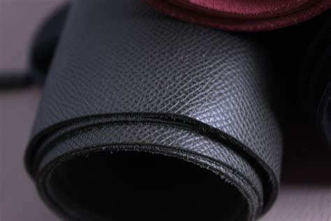 20mm Black French Epsom Leather Strap Super Slim Leather Strap
