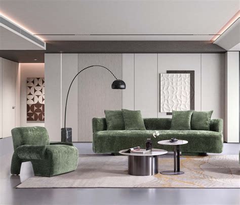 Verandah Mid Century Modern 2 Piece Sofa Set In Olive Green The Brick