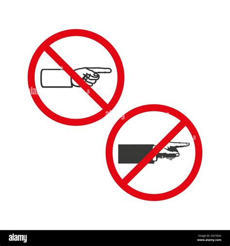 No Pointing Hand Signs Gesture Prohibition Symbols Finger Pointing