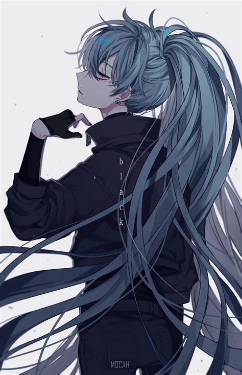 Anime Girl Light Blue Hair