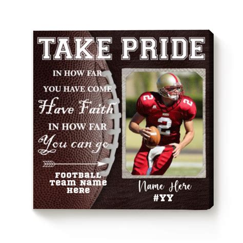 Senior Football Canvas Print Personalized Varsity Player Wall Art