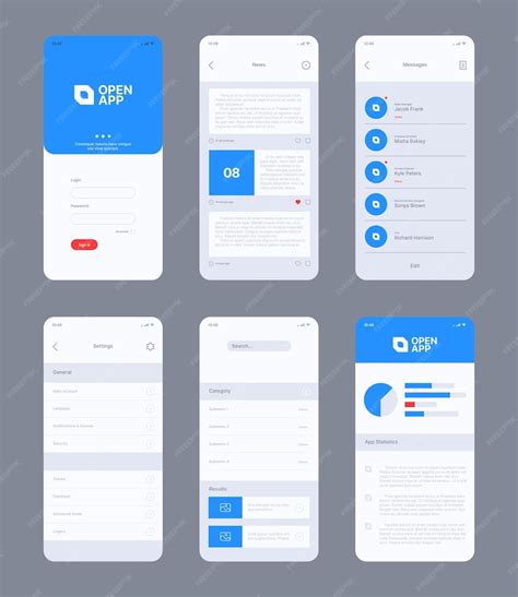 스마트폰 Ui 디자인 웹 프레임 레이아웃 템플릿 모바일 애플리케이션 Ui 키트 버튼 디바이더 미리보기 사진 개인 텍스트를 위한