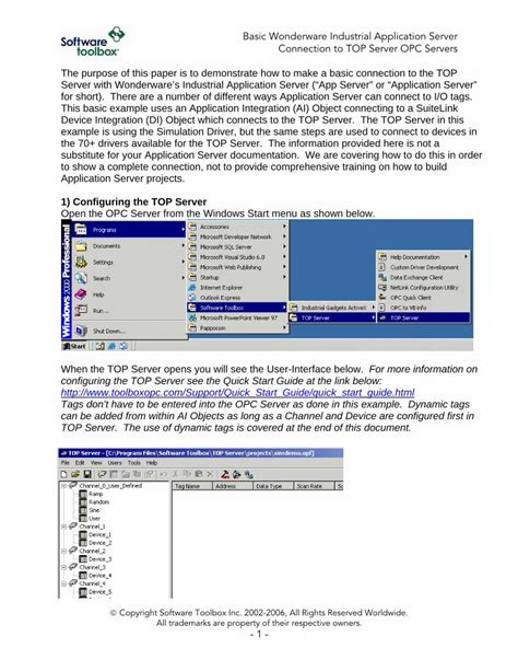 Pdf Basic Wonderware Industrial Application Server Connection To › Support › Papers