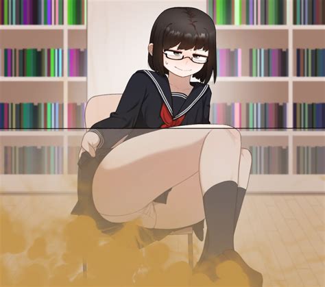 Rule 34 Blush Fart Fart Cloud Farting Female Gasbox Gassy Glasses