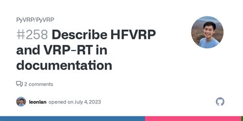describe hfvrp and vrp rt in documentation · issue 258 · pyvrp pyvrp
