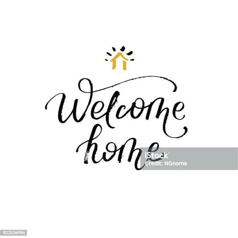 집에 온 것을 환영해요 인사말 카드와 함께 서 예입니다 손으로 그린된 디자인 요소입니다 흑인과 백인입니다 환영 표지판에 대한 스톡 벡터 아트 및 기타 이미지 Istock