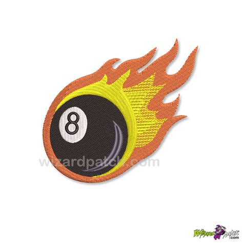 Flaming 8 Ball Patch Wizard Patch