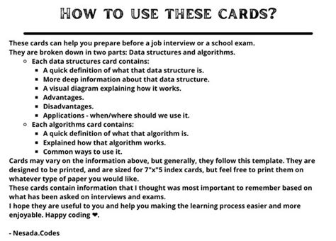 data structures and algorithms flashcards etsy