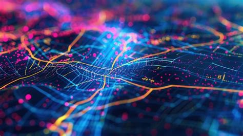Dynamic Colorful Routes Crisscross A Stylized Map Representing Connectivity Crucial For