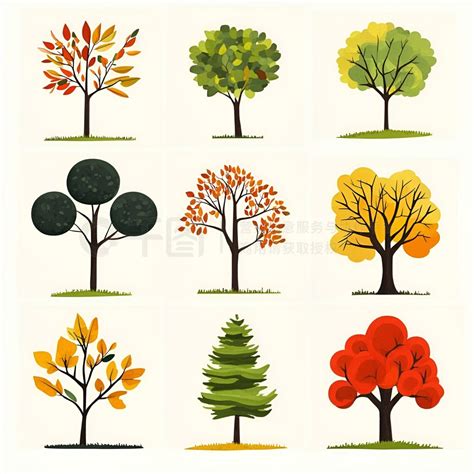 Treeai数字艺术 Tree卡通风暖色调秋天树木插画 Ai平面元素免费下载 Png格式 4096像素 编号71589353 千图网