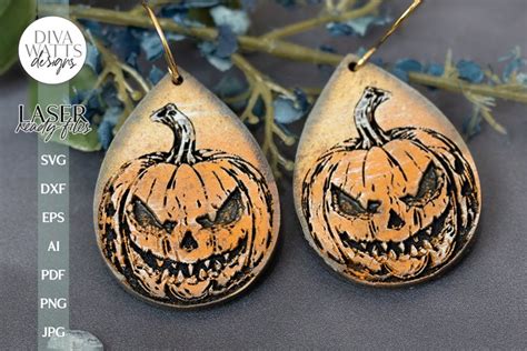 Jack O Lantern Glowforge Earrings Pumpkin Earrings