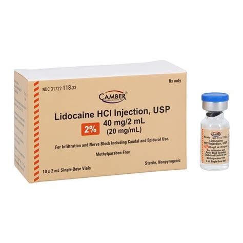 Lidocaine Hcl Injection 2 Preservative Free Sdv 2ml 10 Package Medex Supply
