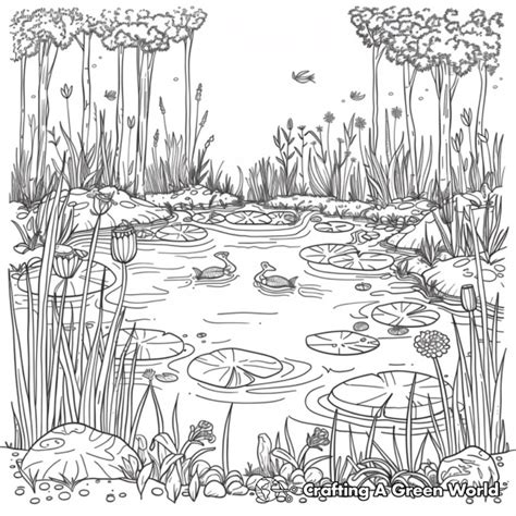 Pond Coloring Pages Free And Printable