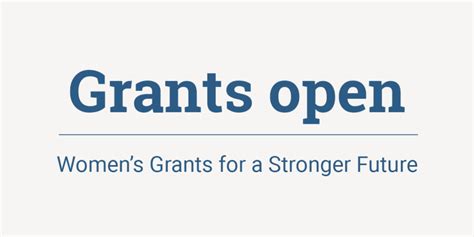 Womens Grants Program Now Open For Applications