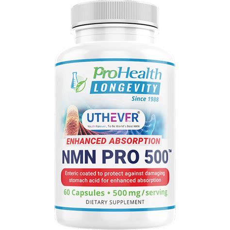 Prohealth Longevity Nmn Pro 500™ Enhanced Absorption Featuring Uthever
