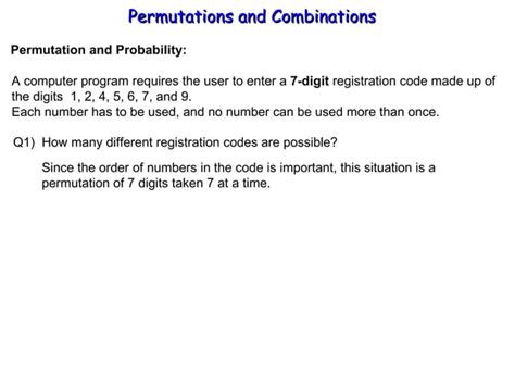 Permutations And Combinations Ppt