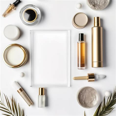 Premium Ai Image Flat Lay Composition Skincare Essentials