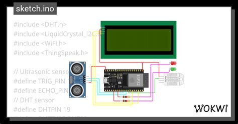 ESP DHT Ultrasonic Thingspeak Wokwi ESP STM Arduino Simulator